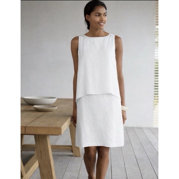 J. Jill | Dresses | J Jill Pure Jill Tiered 0 Linen Shift Dress M Boat ...